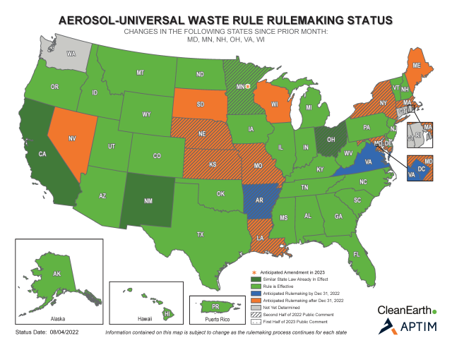 New Hampshire Adopts Aerosols as Universal Waste Rule; Ohio and ...